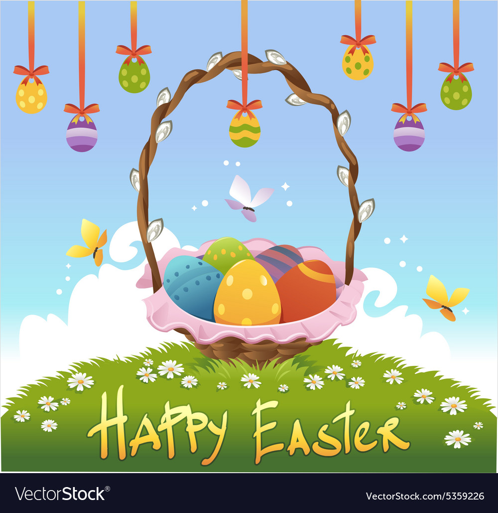 Happy easter background Royalty Free Vector Image