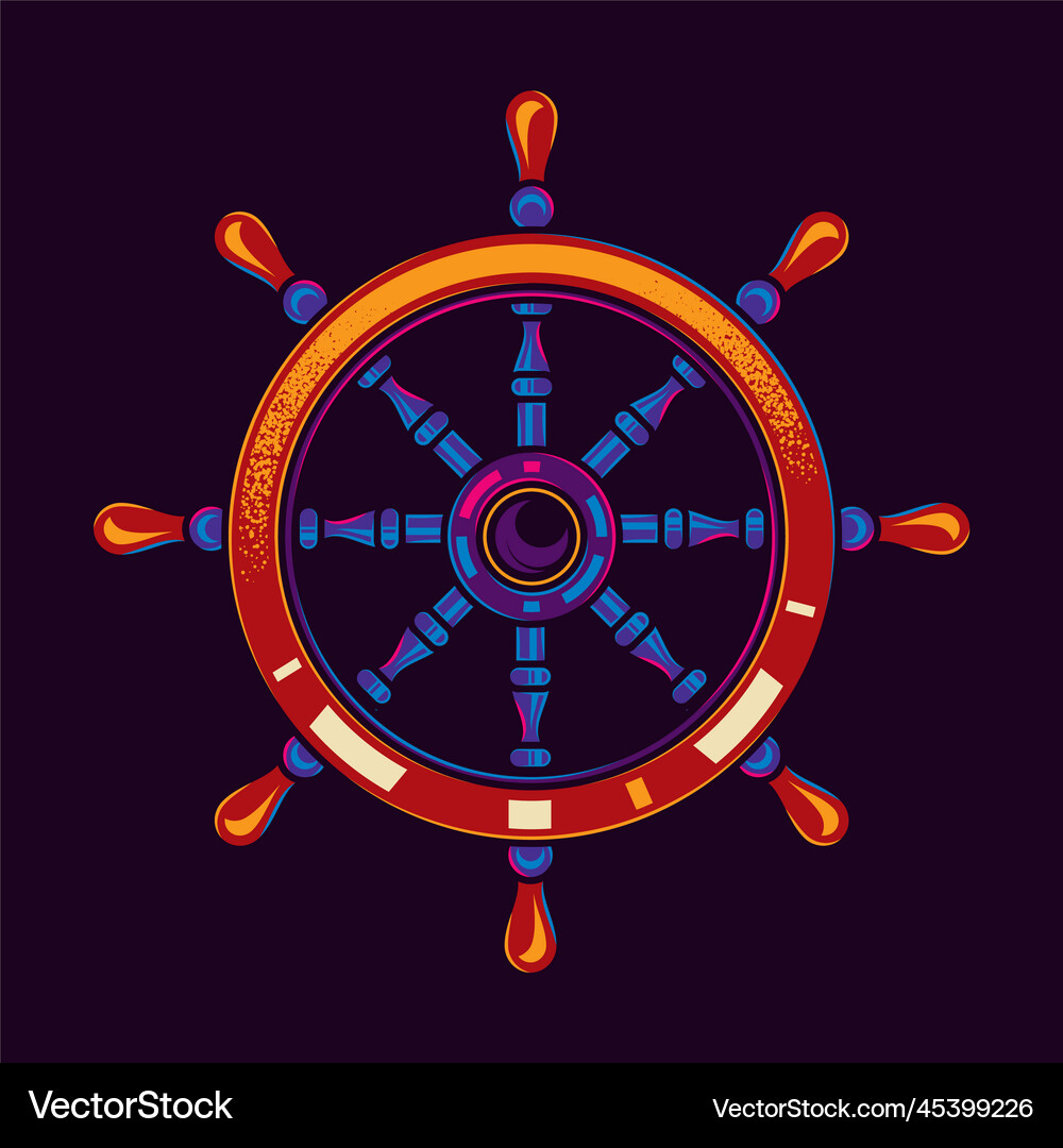 Helm of the ship Royalty Free Vector Image - VectorStock