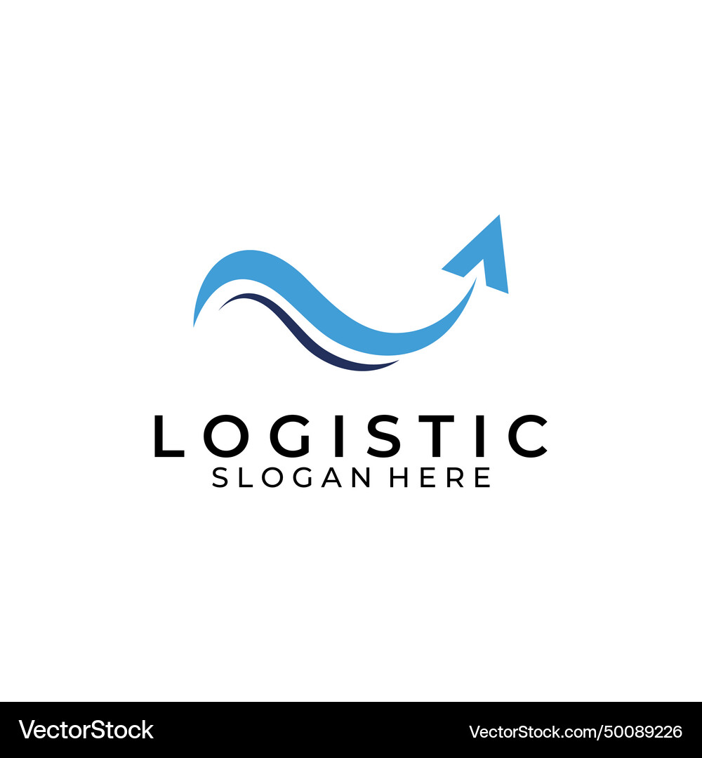 Logistics company logo arrow icon fast Royalty Free Vector