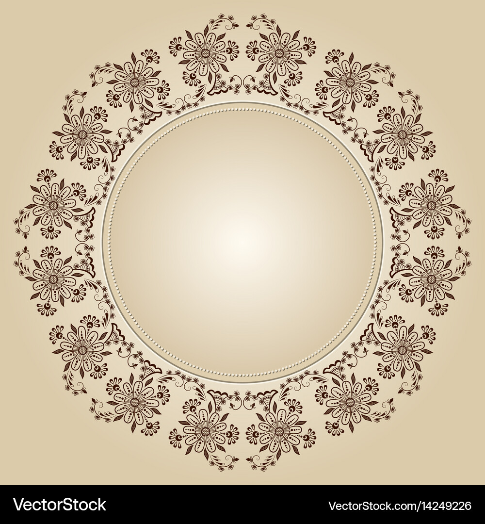 Ornamental round lace with damask Royalty Free Vector Image