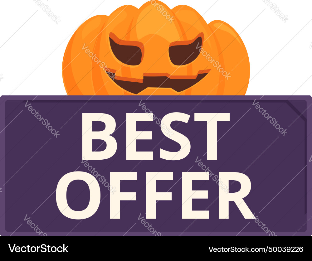 Pumpkin best offer icon cartoon fun Royalty Free Vector