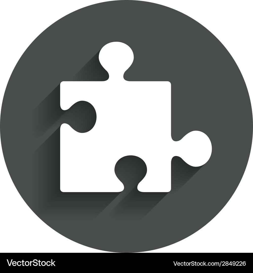 Puzzle piece sign icon strategy symbol Royalty Free Vector