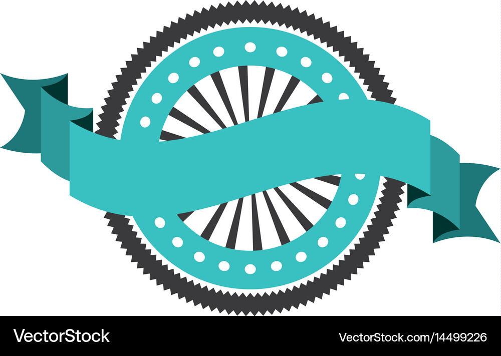 Realistic color heraldic small round stamp Vector Image