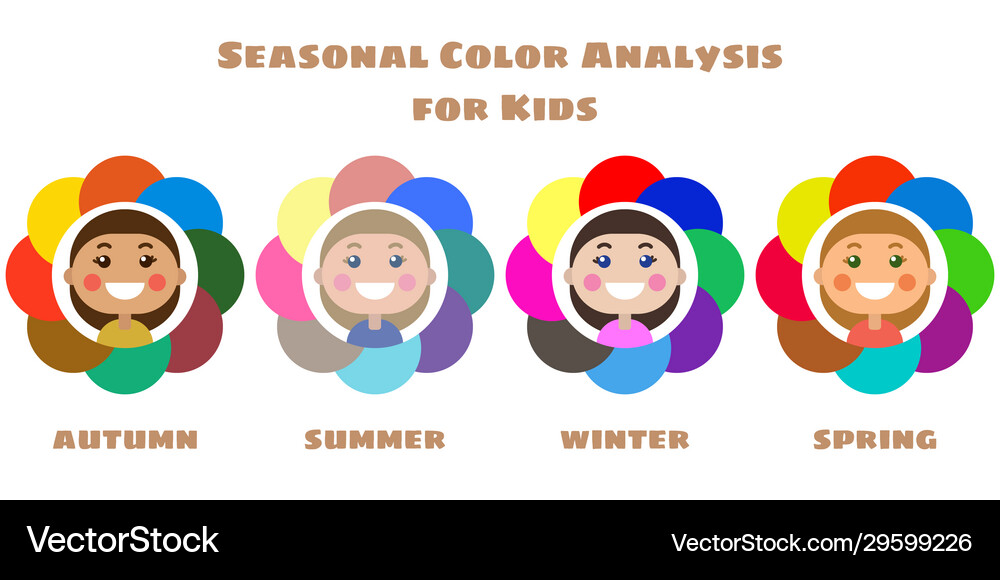 Seasonal color analysis palettes Royalty Free Vector Image