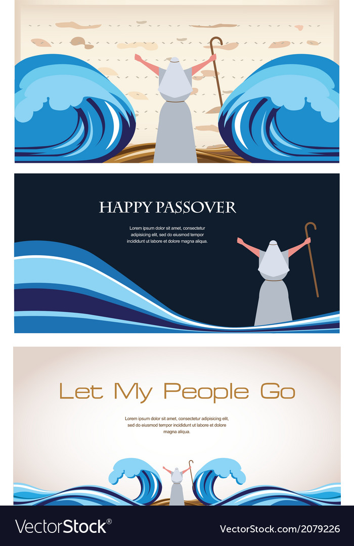 Three banners of passover jewish holiday Vector Image