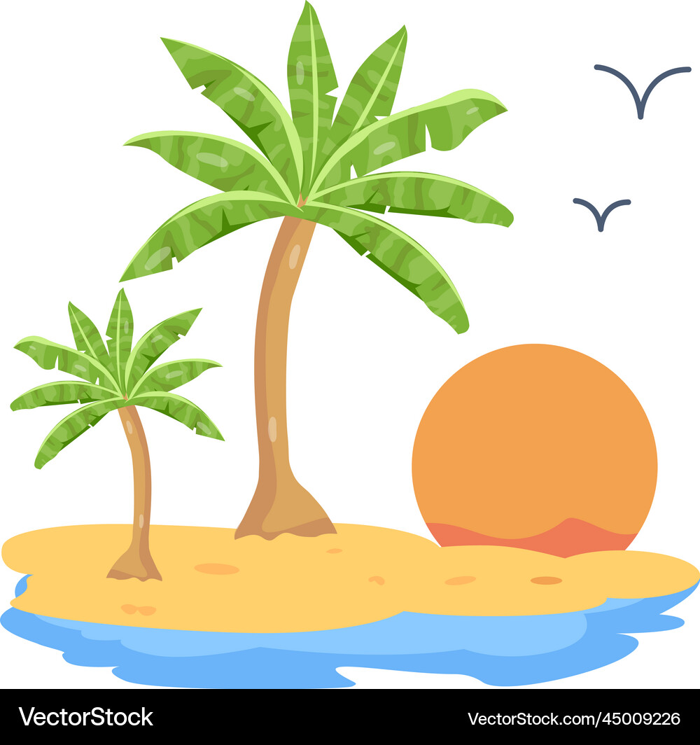 Trendy flat of island direction Royalty Free Vector Image