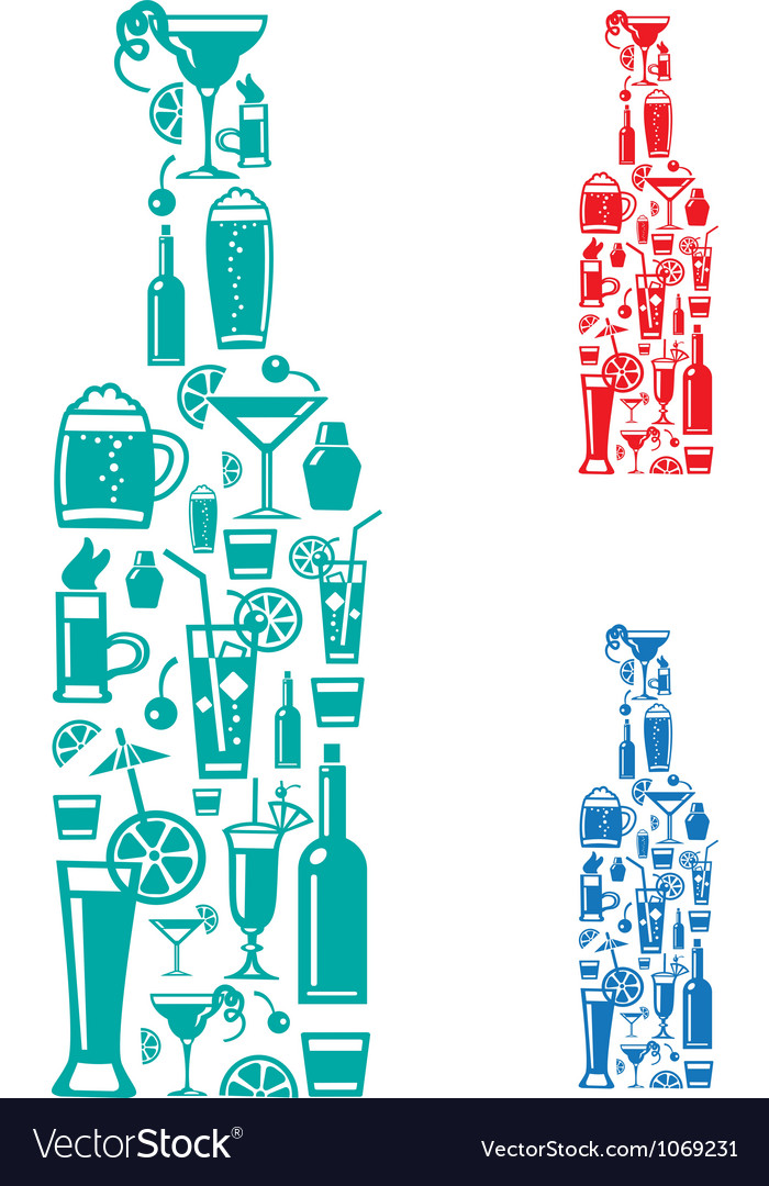 Alcohol drinks Royalty Free Vector Image - VectorStock
