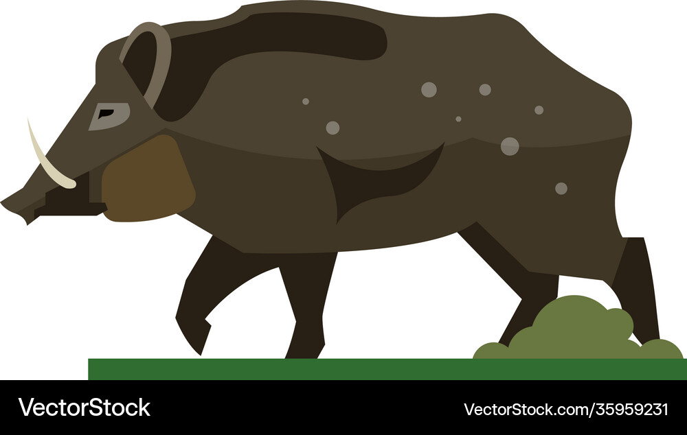 Big boar or wild forest pig isolated on white Vector Image