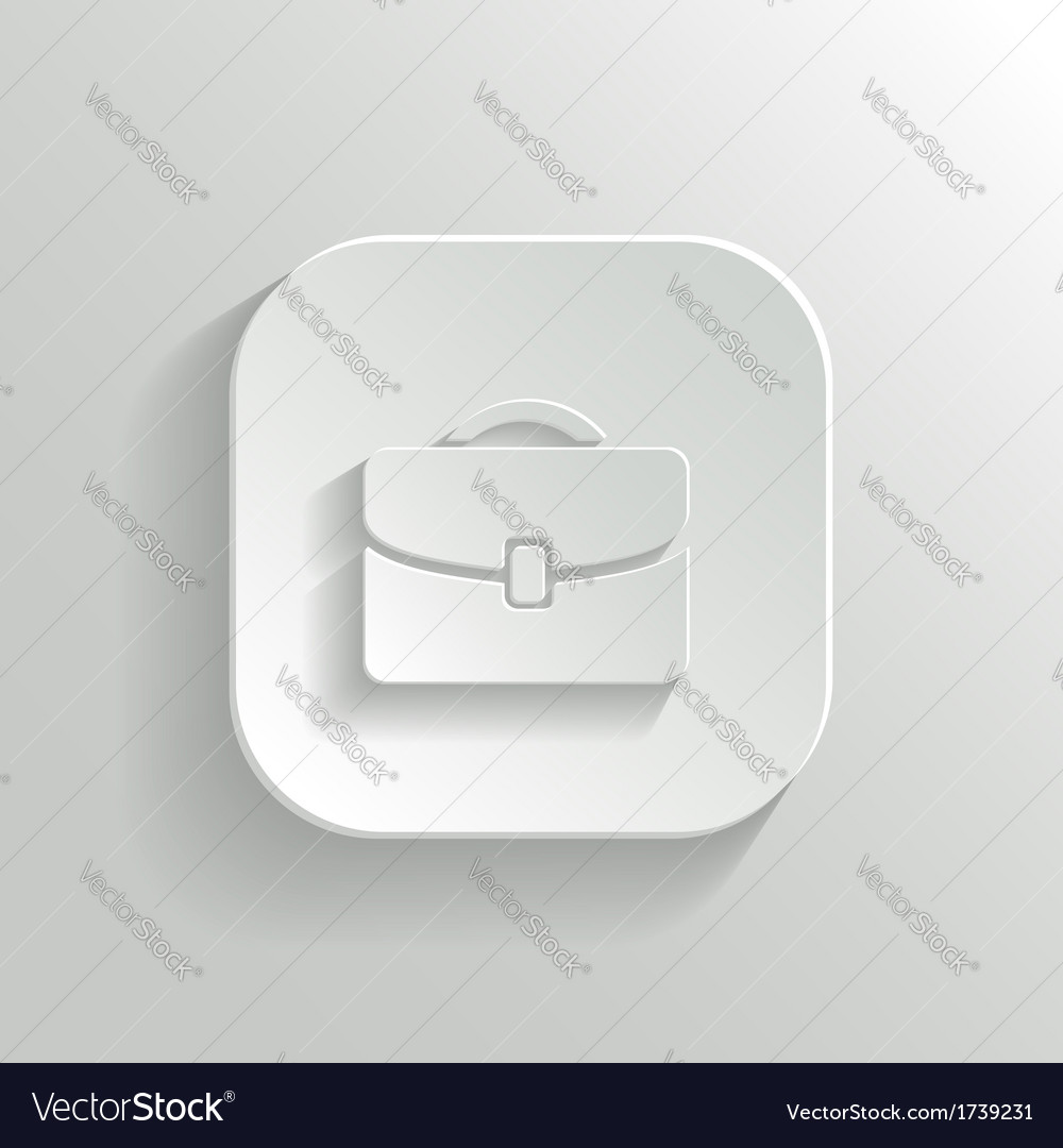 Briefcase icon - white app button Royalty Free Vector Image