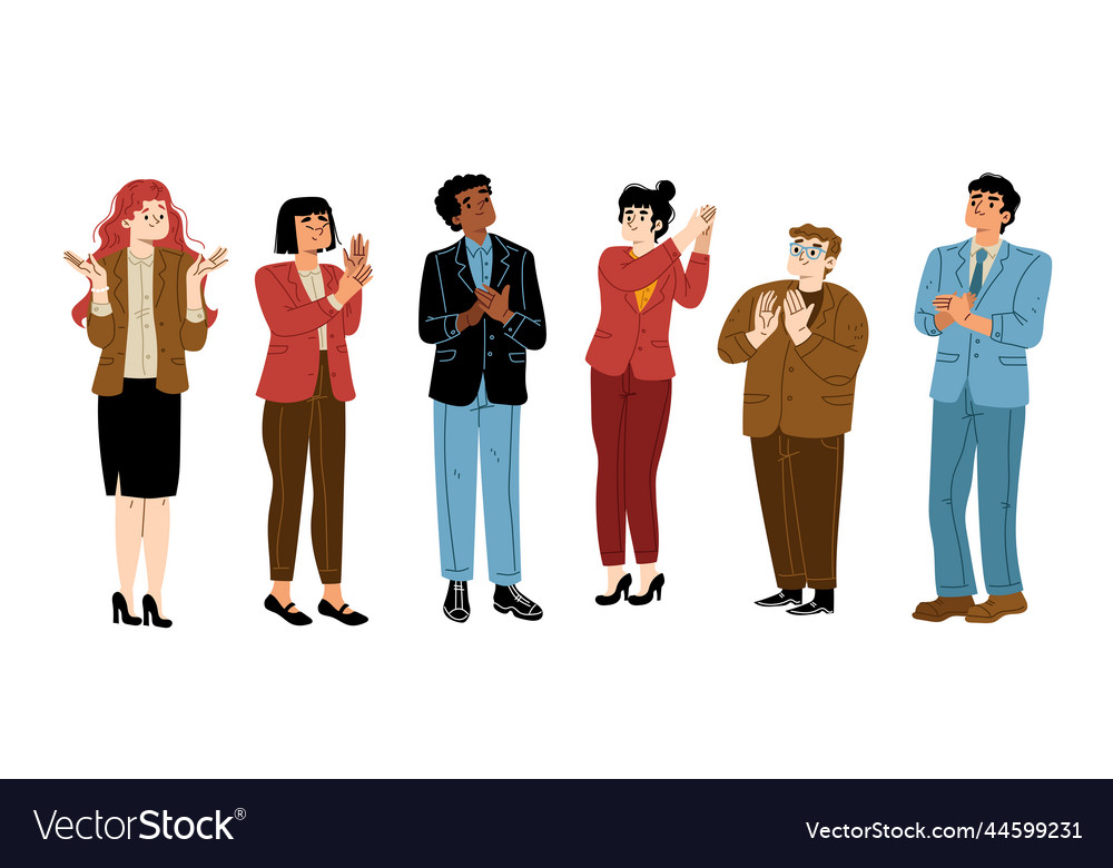 Business people clap hands applaud Royalty Free Vector Image