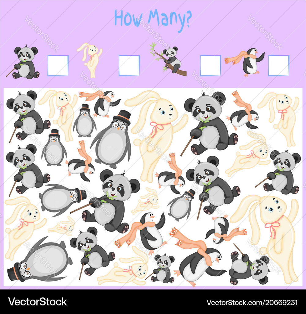 Counting game for preschool children Royalty Free Vector