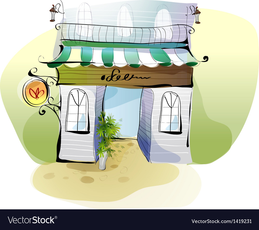 Creative cafe shopfront Royalty Free Vector Image