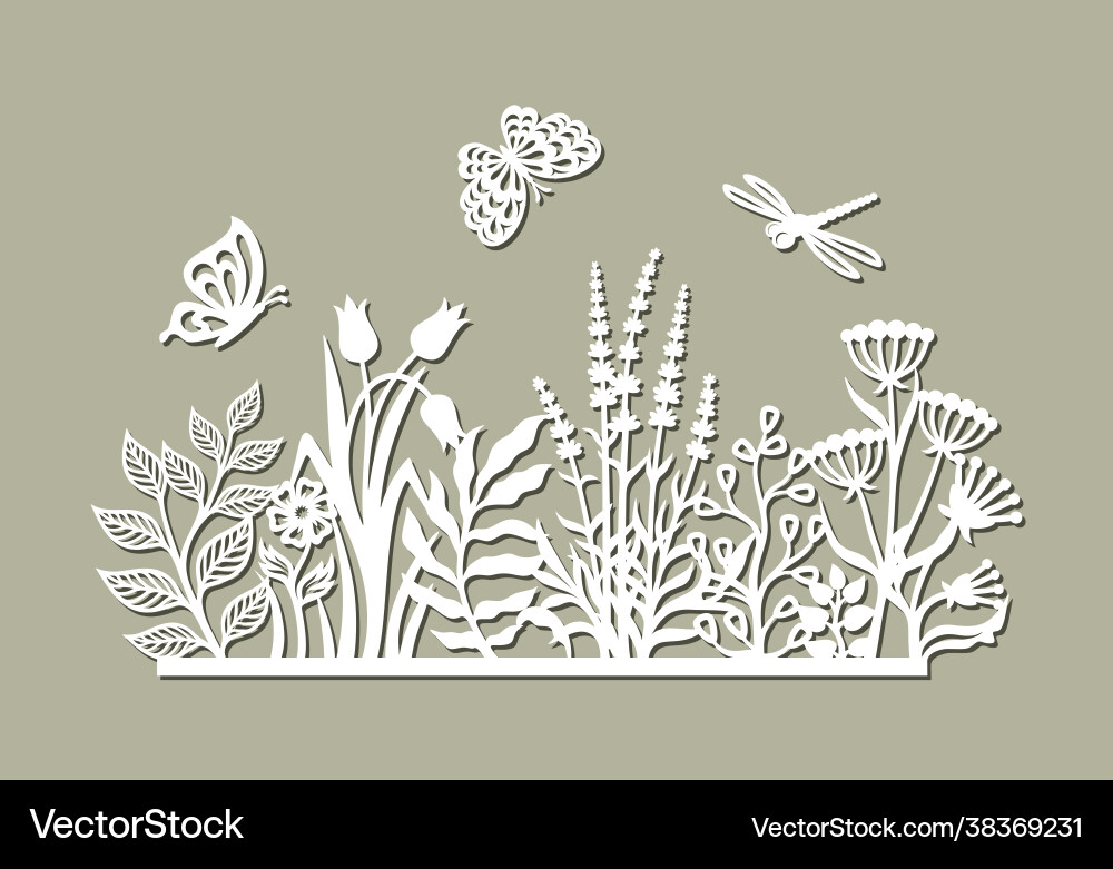 Decorative panel with flowers Royalty Free Vector Image