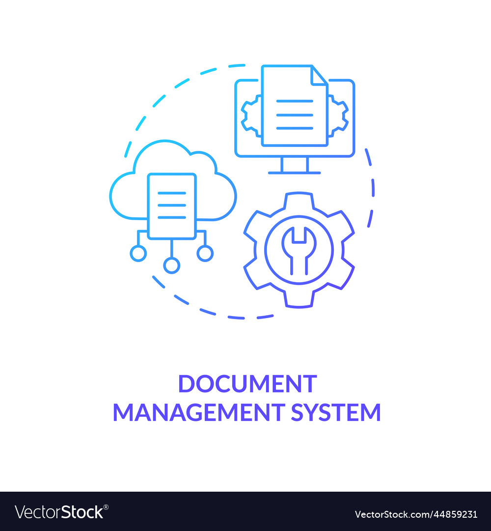 Document management system blue gradient concept Vector Image