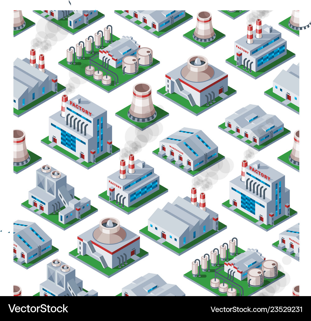 Factory industrial building and industry Vector Image