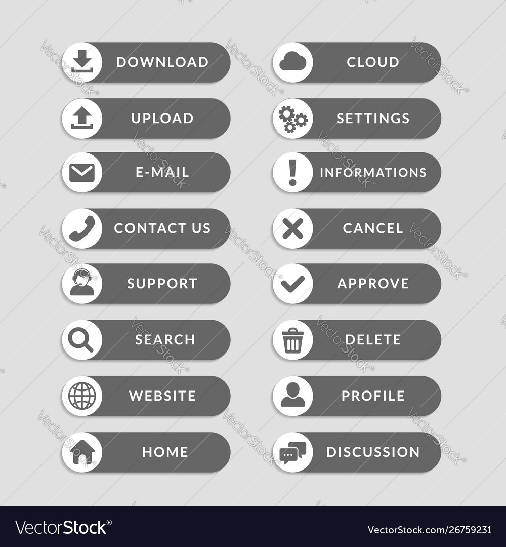 Flat web button design simple ui Royalty Free Vector Image Flat web button design simple ui Royalty Free Vector Image