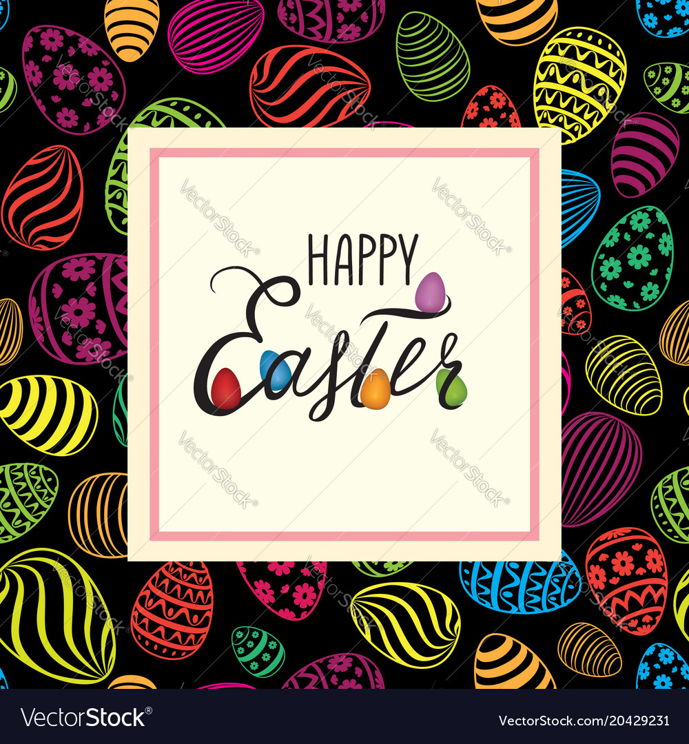Happy easter greeting card holiday background Vector Image