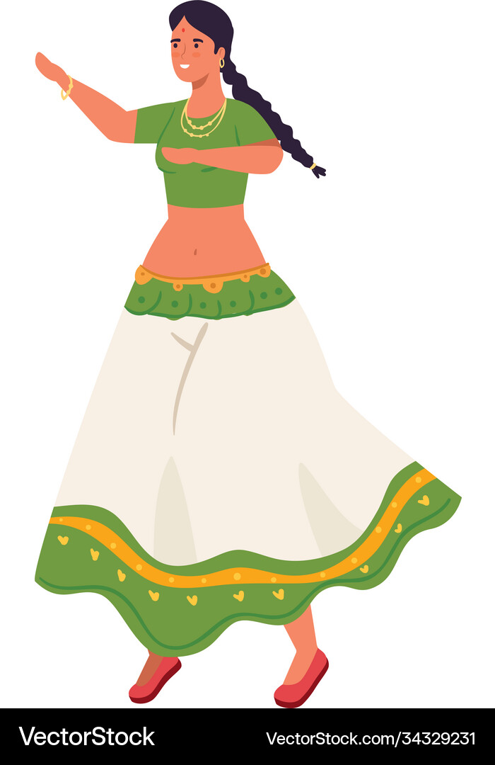 Indian woman cartoon dancing design Royalty Free Vector