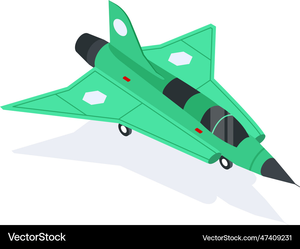 Isometric icon of fighter jet Royalty Free Vector Image
