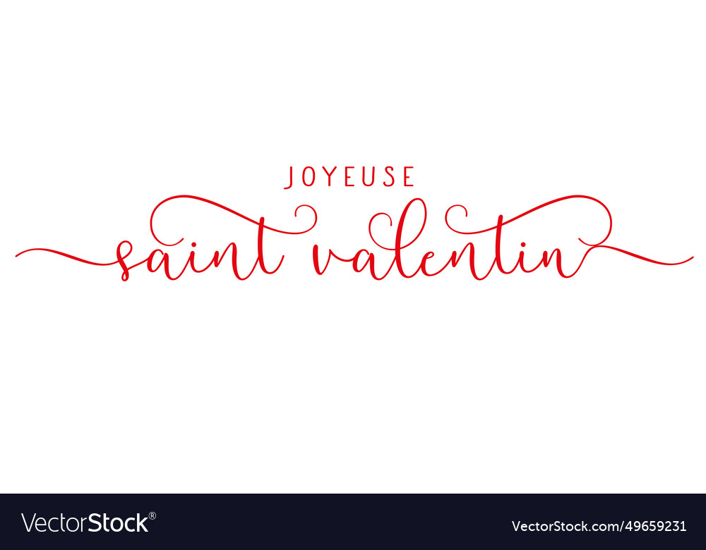 Joyeuse saint valentin elegant brush calligraphy Vector Image