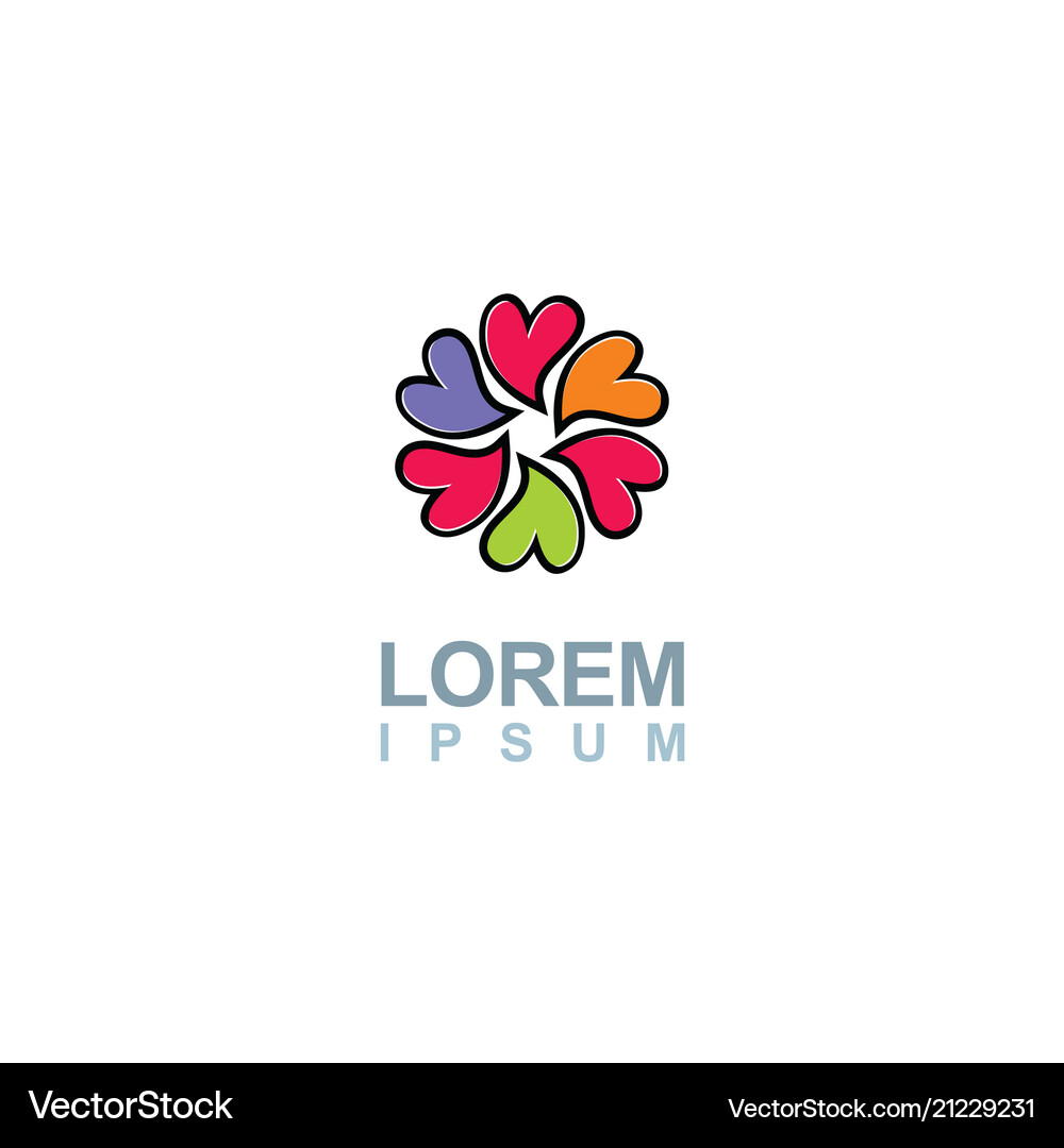 Love heart color logo Royalty Free Vector Image