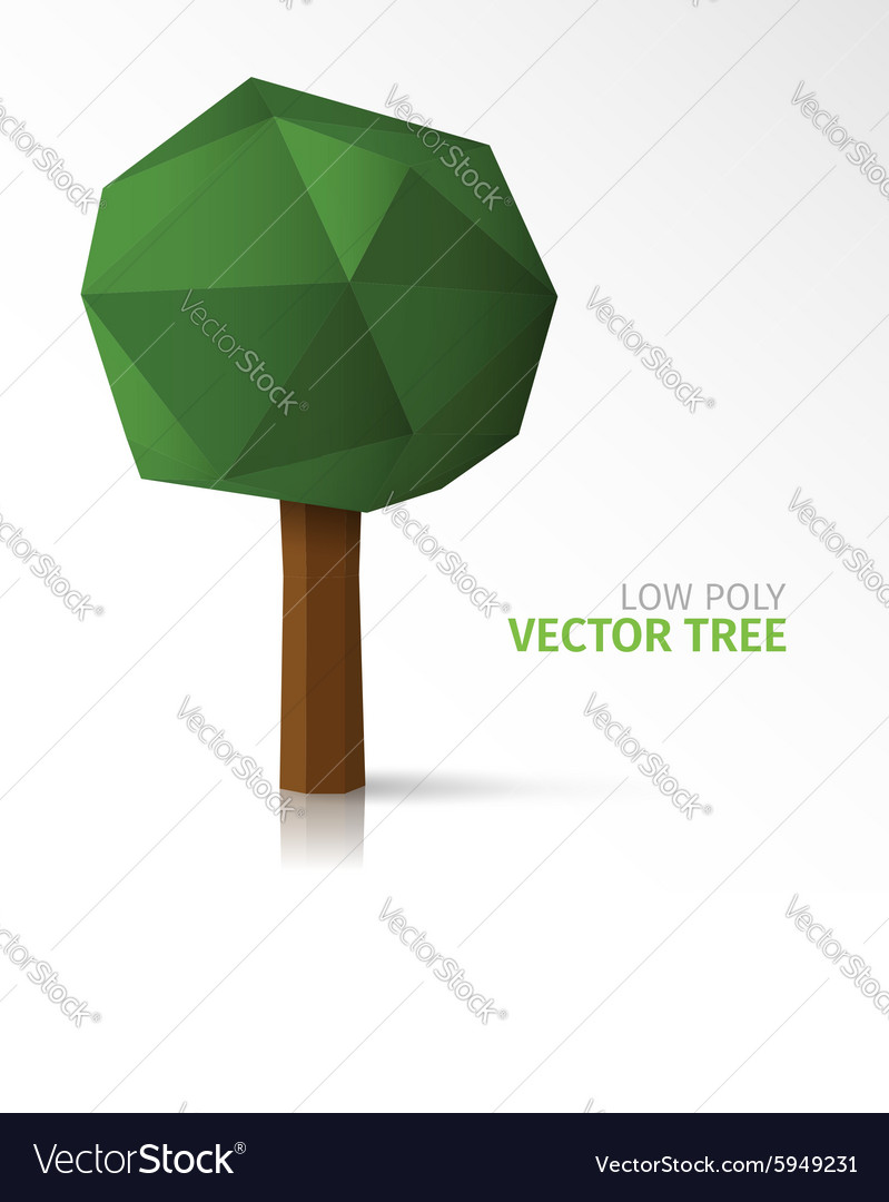 Low poly tree Royalty Free Vector Image - VectorStock
