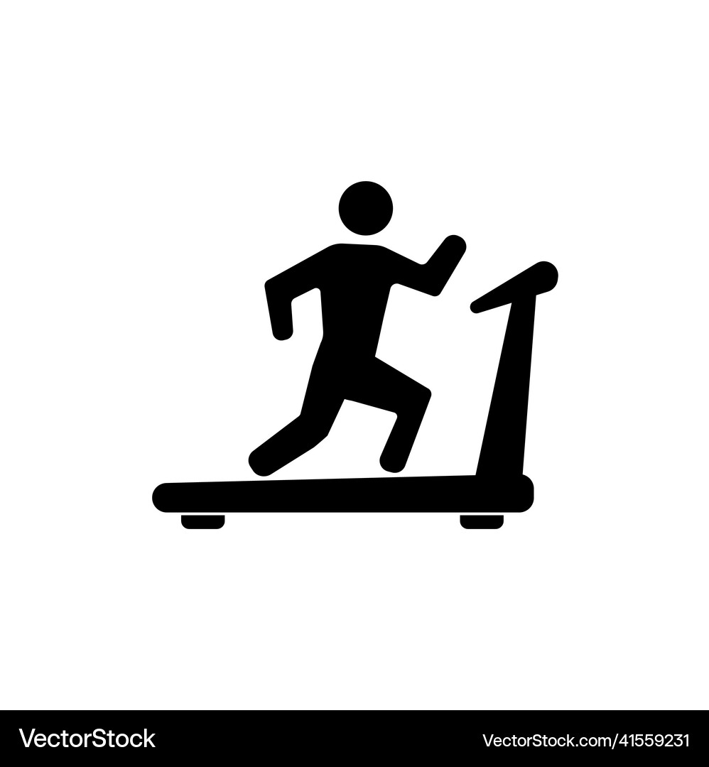Man on treadmill icon treadmill symbol for your Vector Image