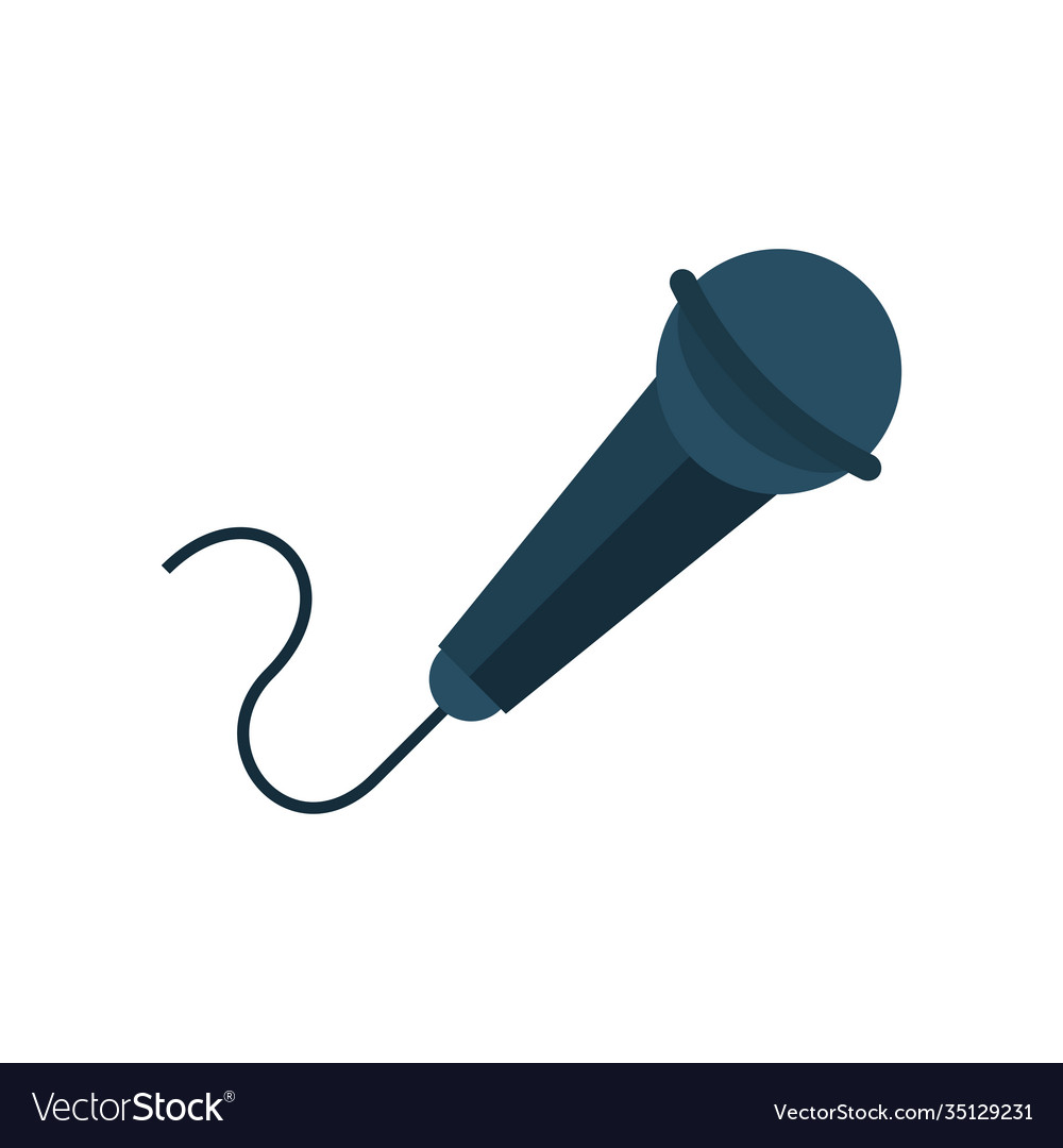 Microphone sound device flat style icon Royalty Free Vector