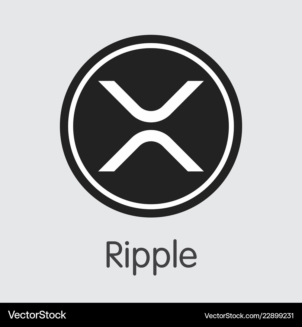 Ripple - digital coin icon of cryptographic Vector Image