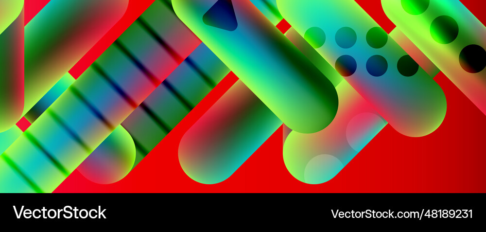 Round shapes and lines with fluid gradients Vector Image