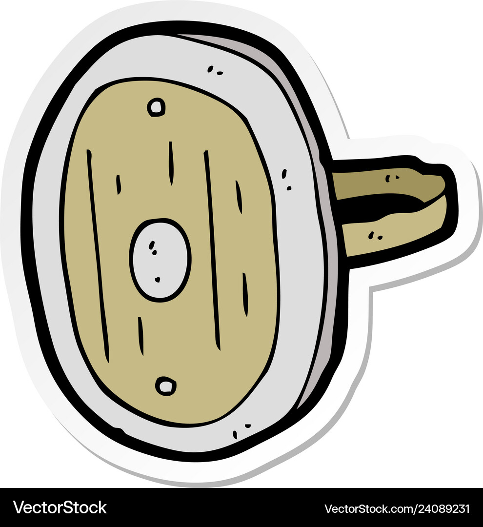 Sticker of a cartoon medieval shield Royalty Free Vector
