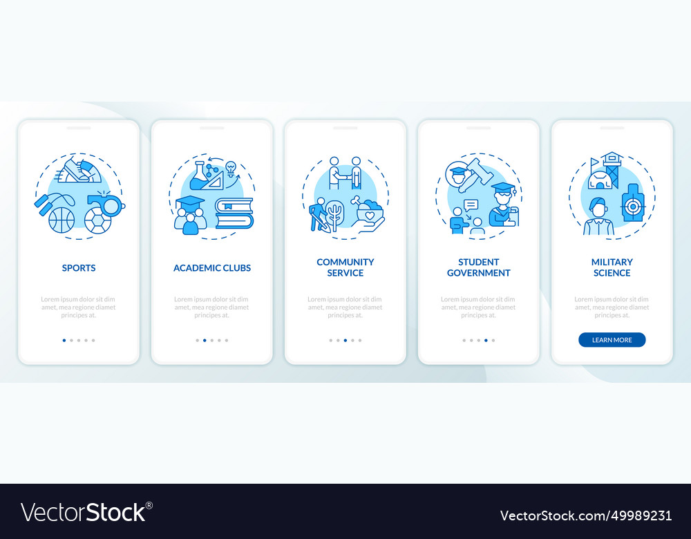 Walkthrough types of extracurricular activities Vector Image