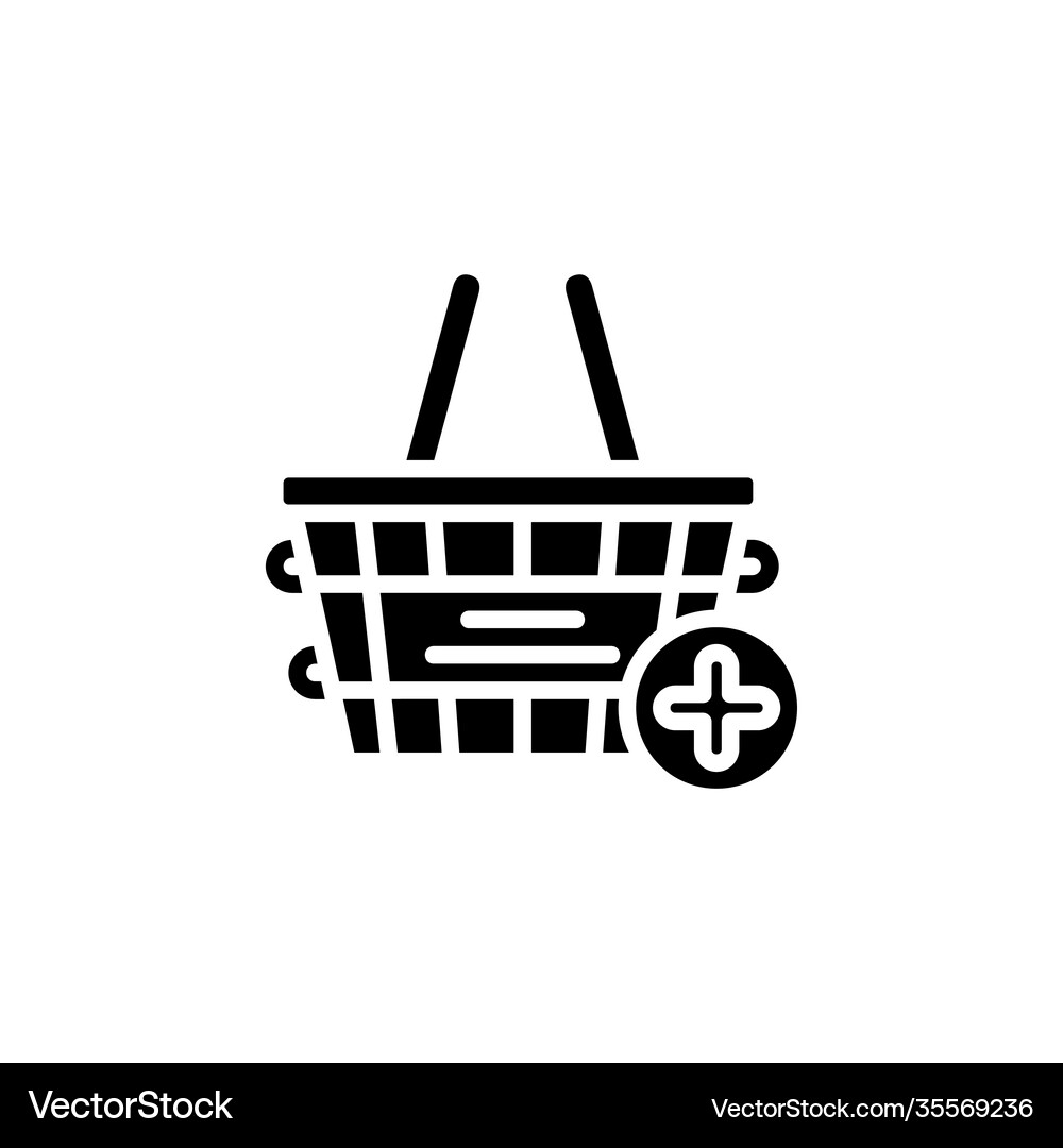 Add to basket icon solid style perfect Royalty Free Vector