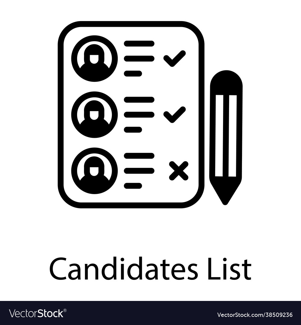 Candidate list Royalty Free Vector Image - VectorStock