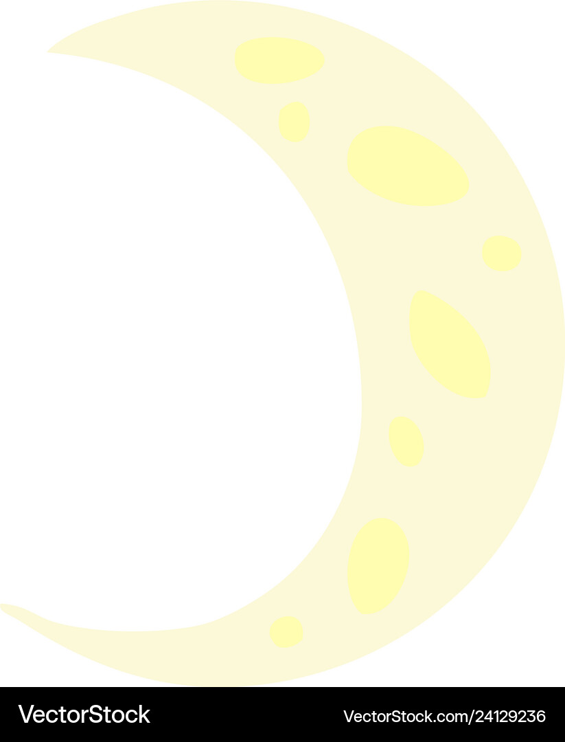 Cartoon doodle of a crescent moon Royalty Free Vector Image