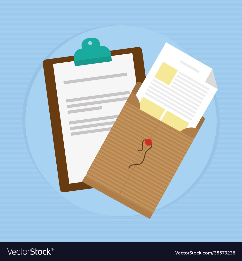 Clipboard and folder Royalty Free Vector Image