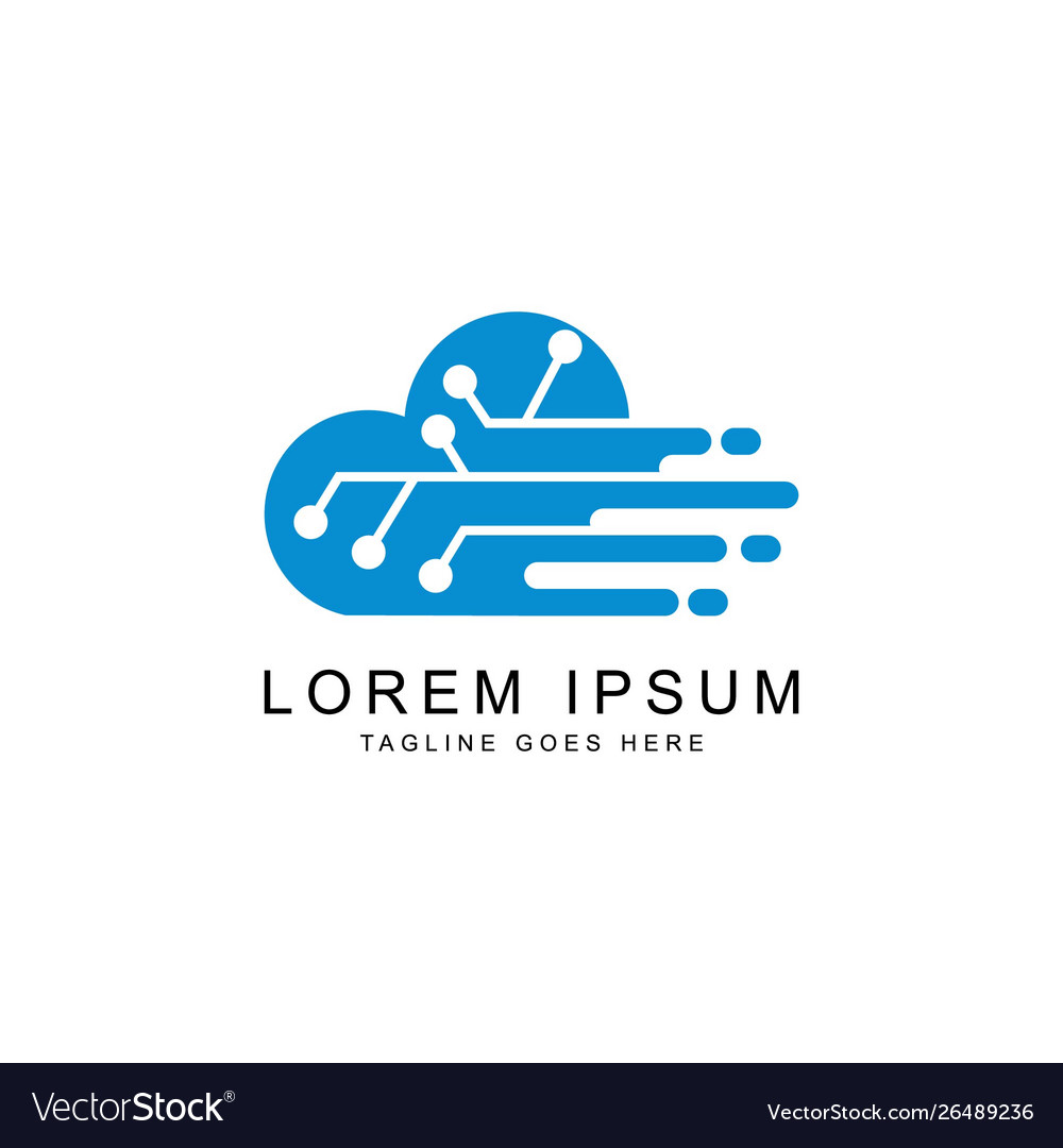 Cloud and technology logo template Royalty Free Vector Image