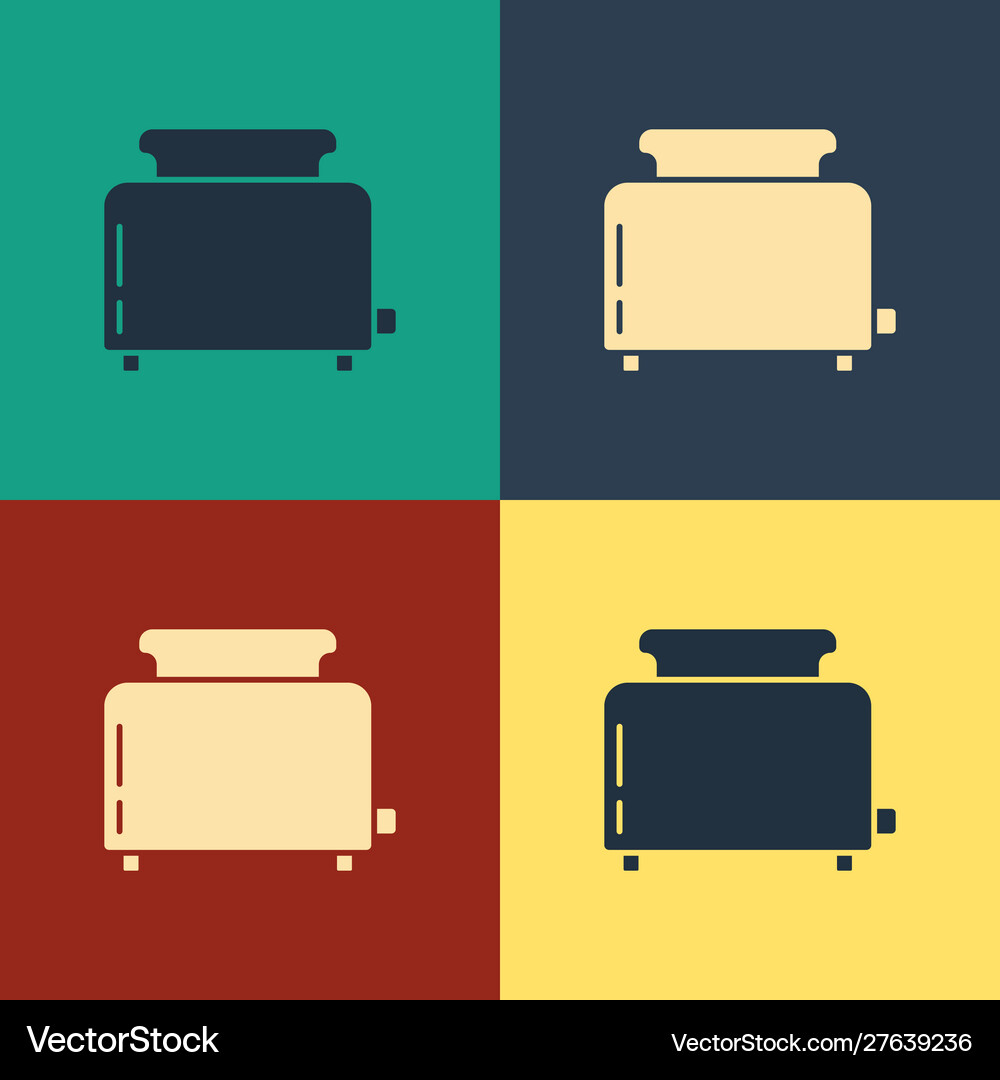 Color toaster with toasts icon isolated on Vector Image