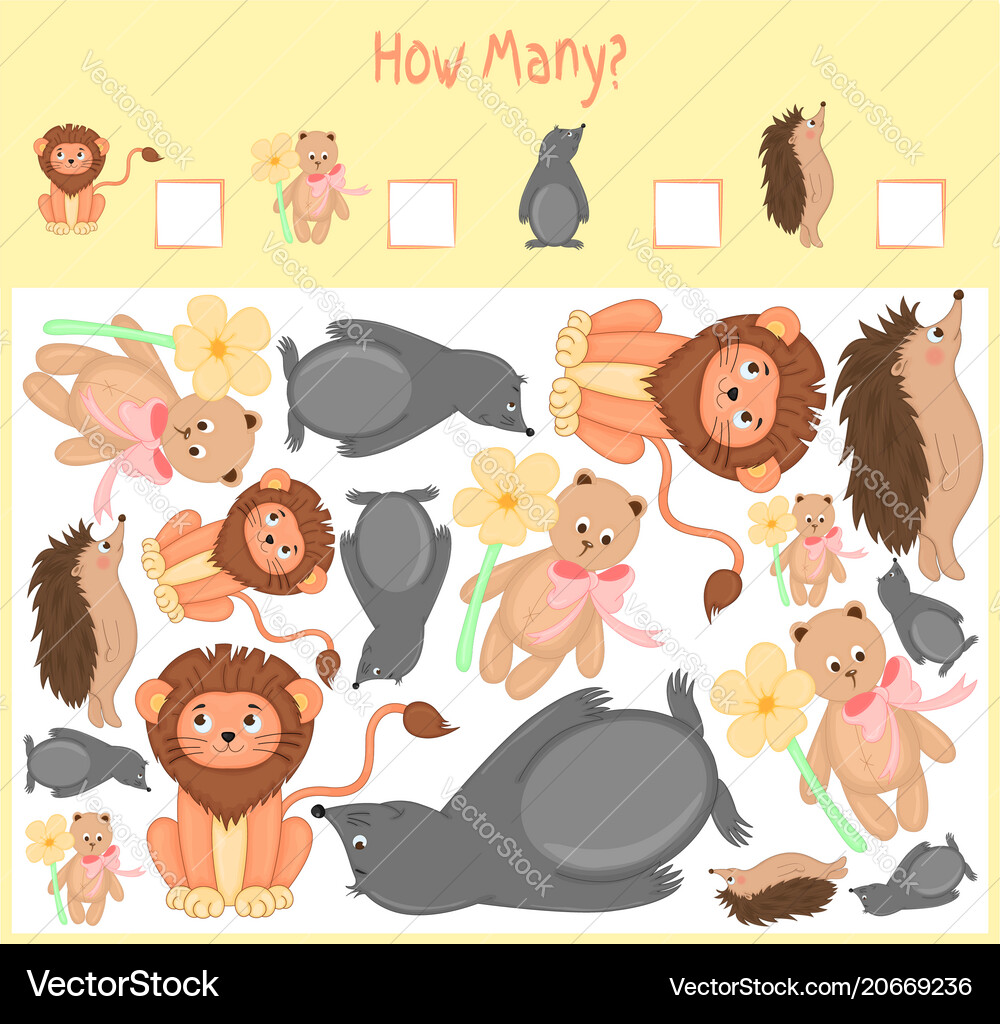 Counting game for preschool children Royalty Free Vector
