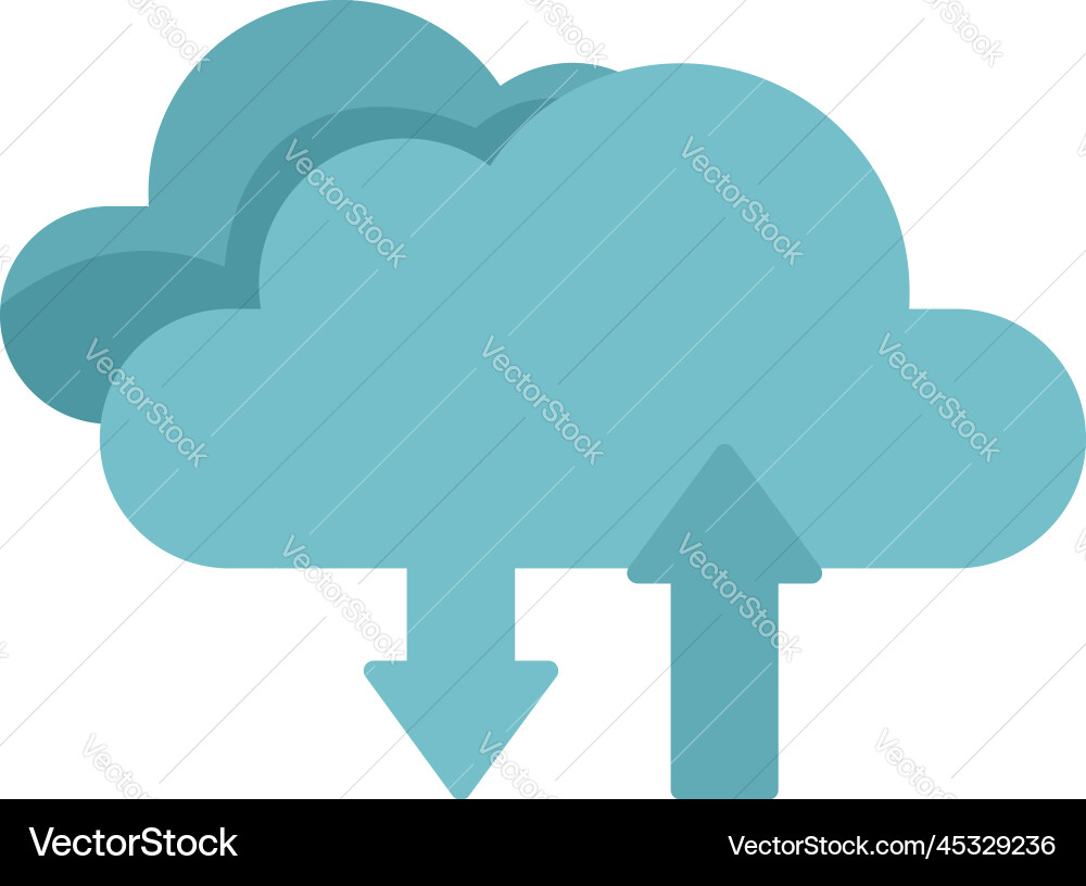 Data cloud icon flat web button Royalty Free Vector Image