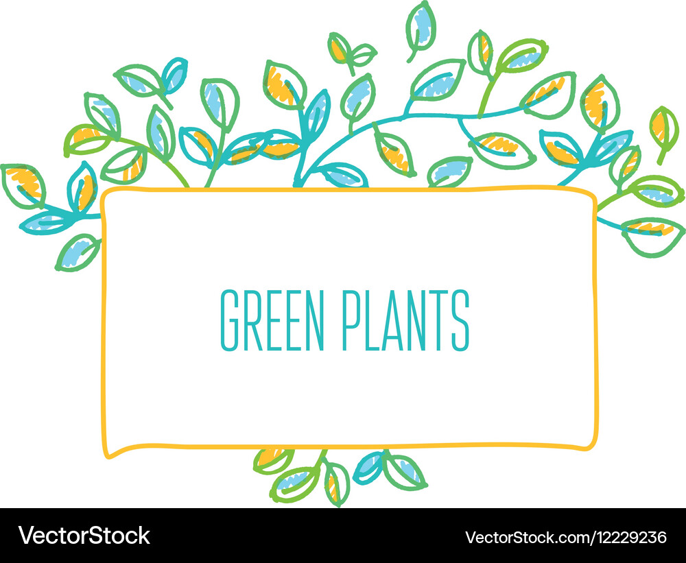 Green leaves design element in hand drawn relaxed Vector Image