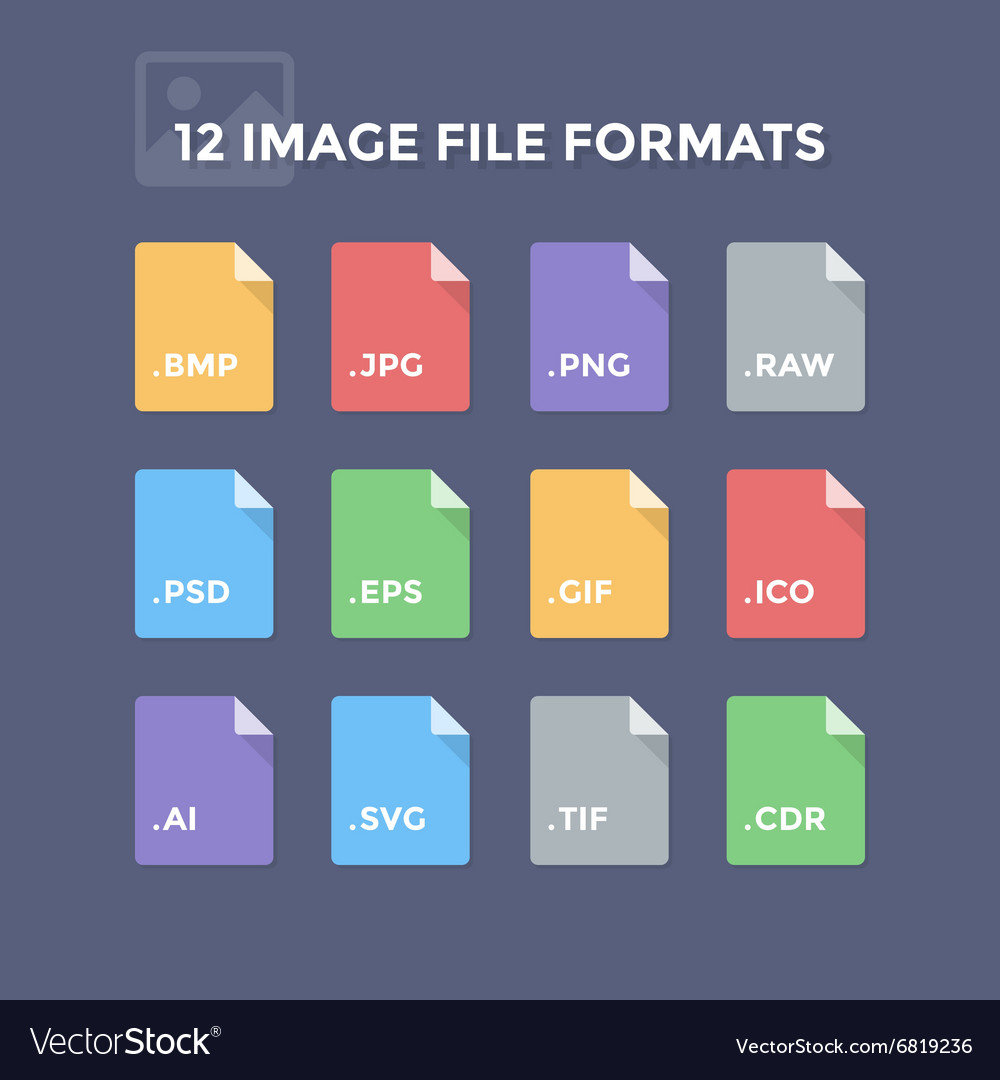 Image File Formats Royalty Free Vector Image VectorStock