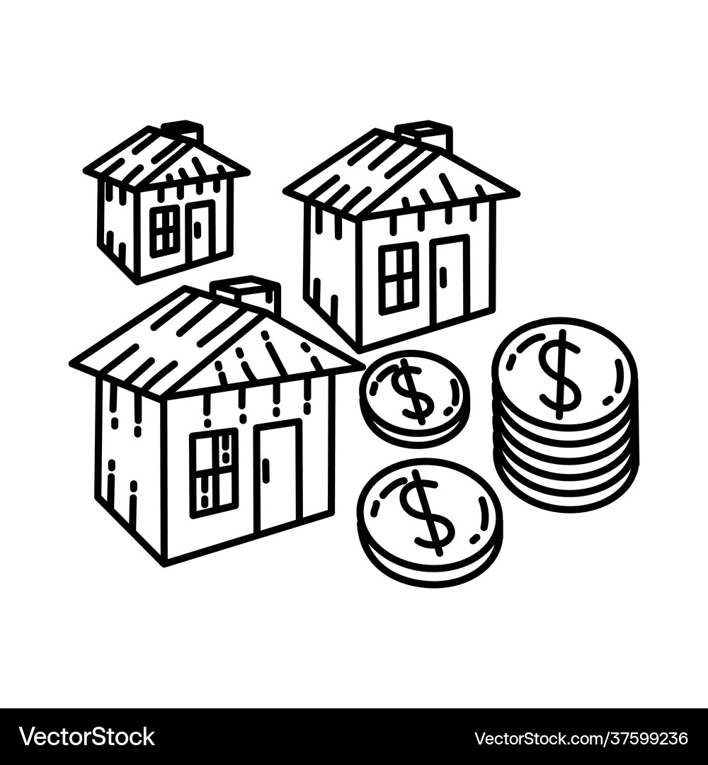 Investment icon doodle hand drawn or outline Vector Image