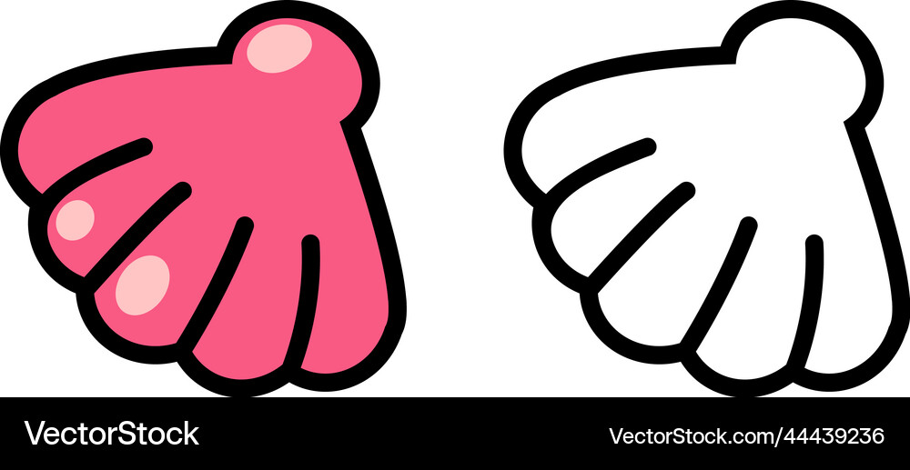 Isolated colorful and black and white pink shell Vector Image