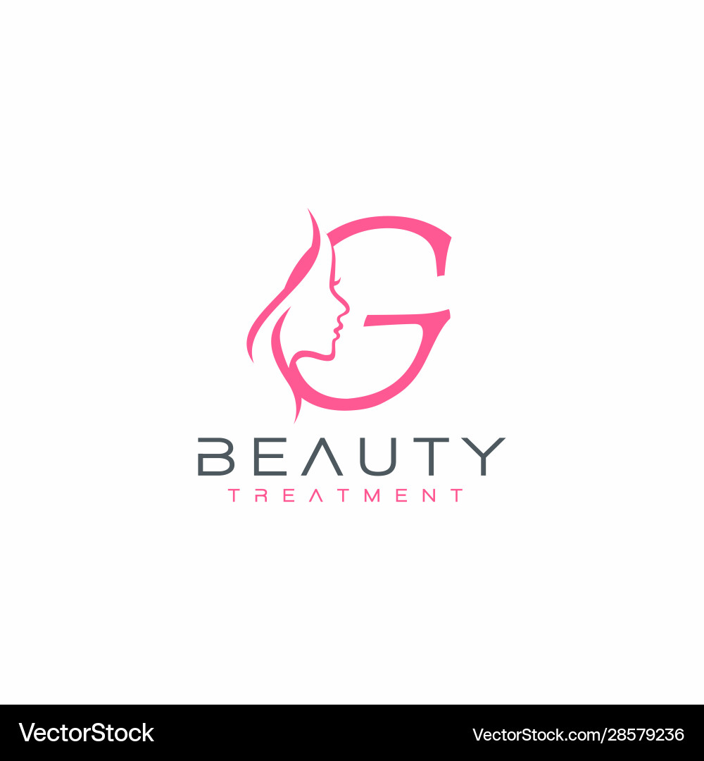 Letter g beauty face logo design icon Royalty Free Vector