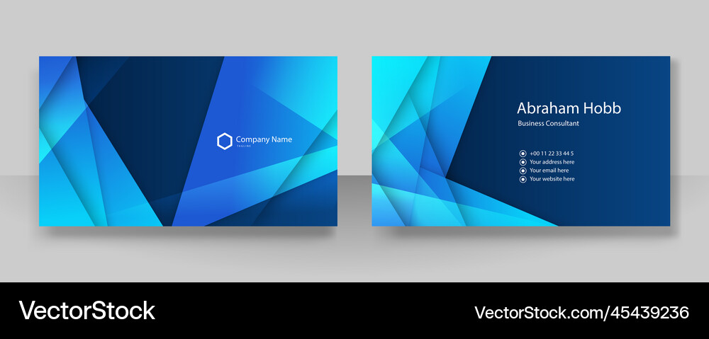 Modern blue and white business card design Vector Image