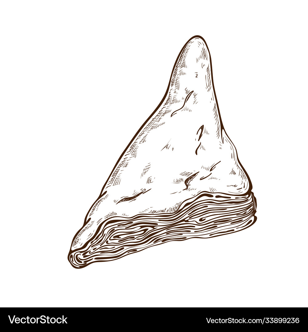 One fresh puff bun sketch isolated on white puff Vector Image