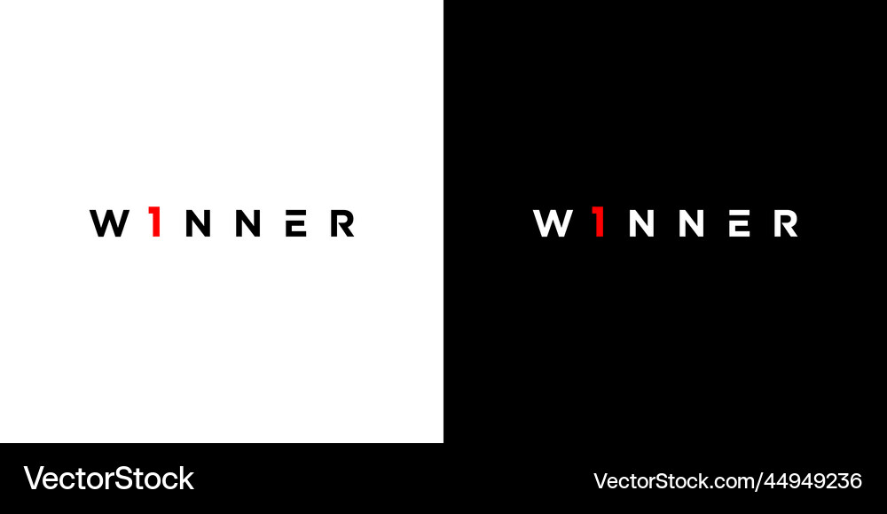 Simple and unique winner logo design Royalty Free Vector
