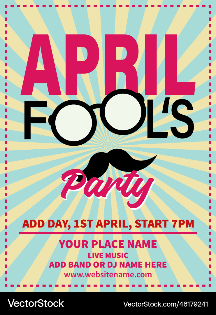 1st april party poster flyer design Royalty Free Vector