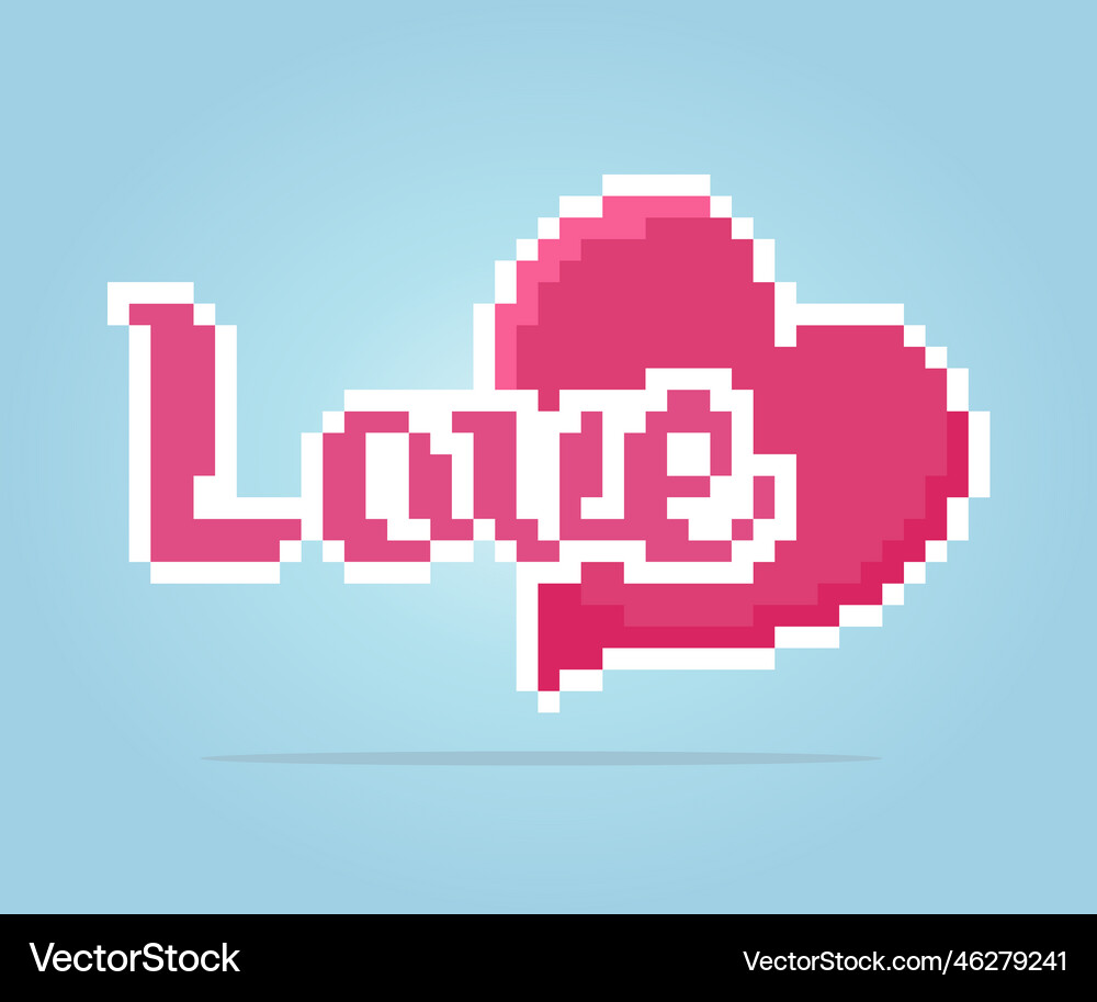8-bit heart symbol pixels love icon Royalty Free Vector